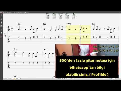 Meyhaneler Sen - Gece Yolcuları / Gitar Nota Tab Akor