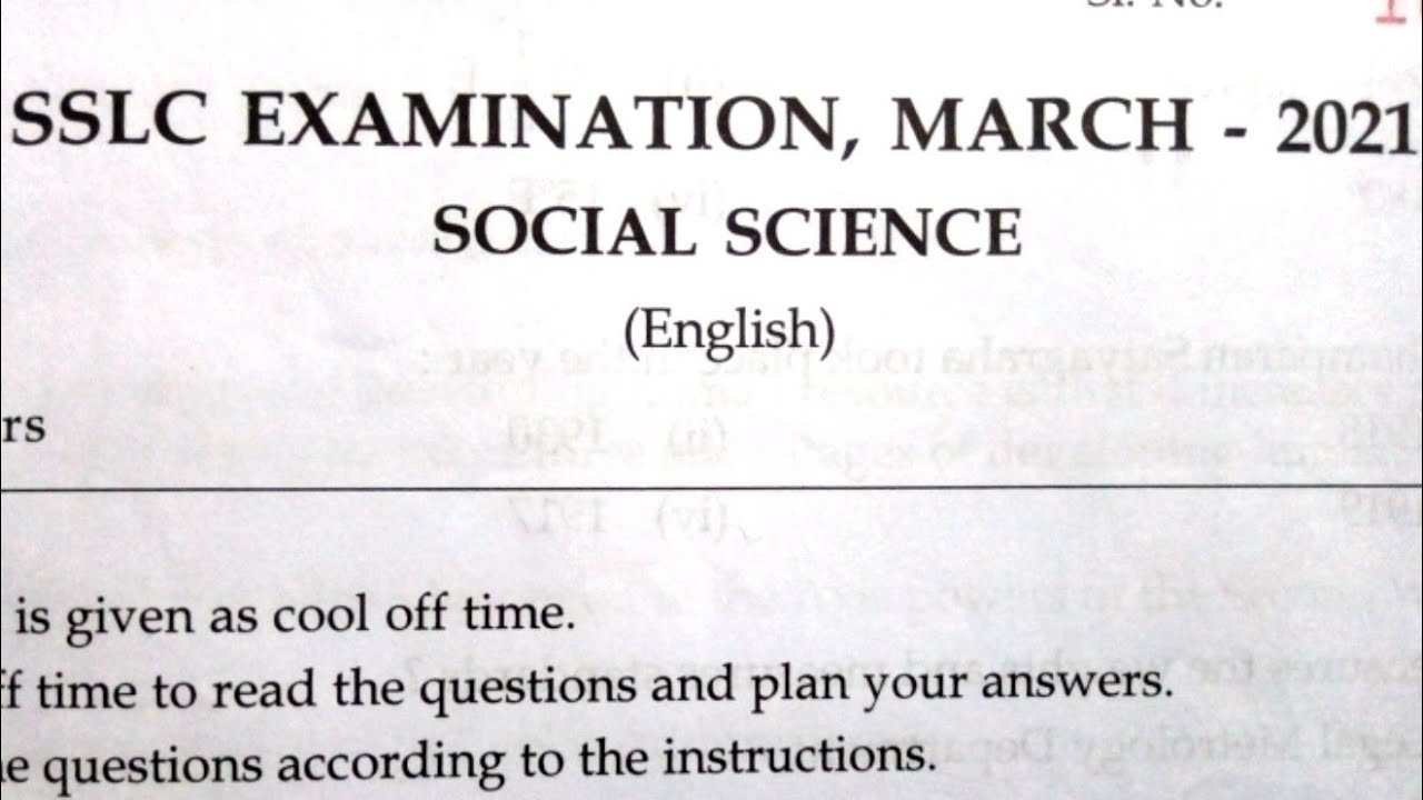 sslc social science question paper 2021 english medium||Kerala syllabus ...
