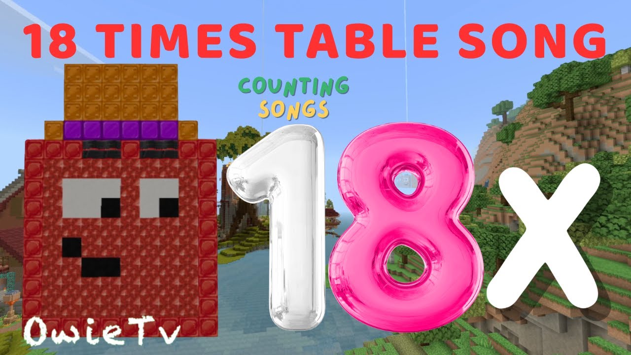 18 Times Table Song | Multiplication Songs for Kids | Minecraft ...
