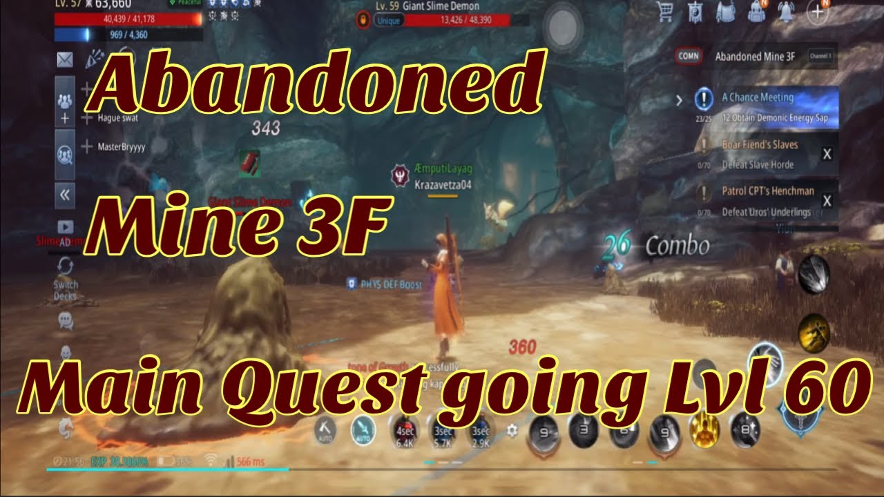 MIR4 | Abandoned Mine 3F Main Quest going lvl 60 - YouTube