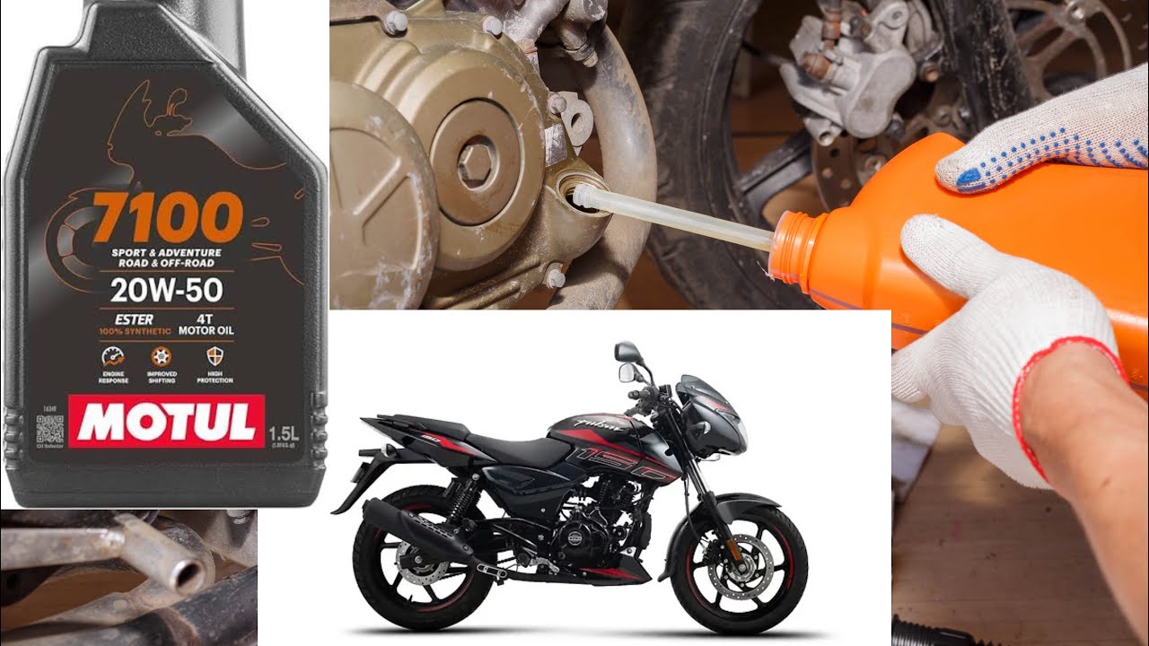 Pulsar 150 Engine Oil change | Step by Step | Clean method | Motul 7100 ...