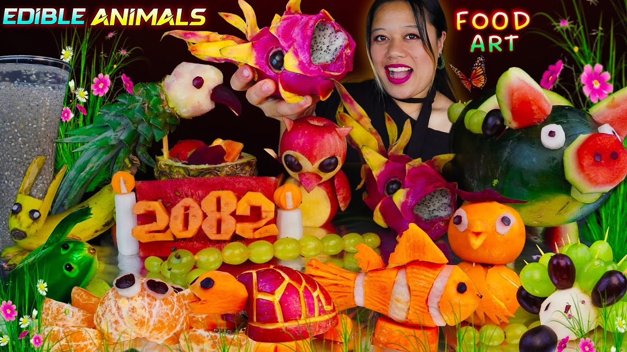 FOOD ART MUKBANG: EATING EDIBLE ANIMALS || TURTLE 🐢, CRAB 🦀, FISH 🐟 ...