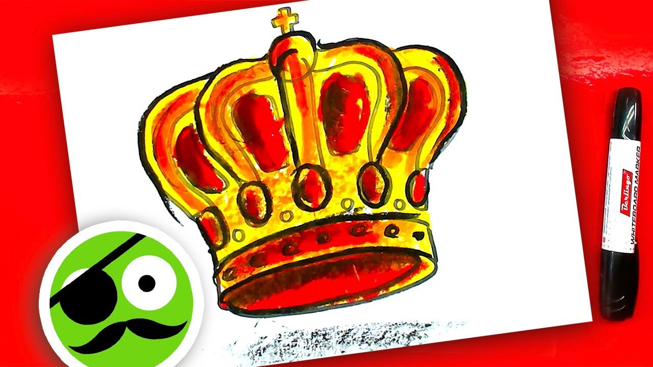 How to draw a ROYAL CROWN / Tutorial / Art for KIDS - YouTube