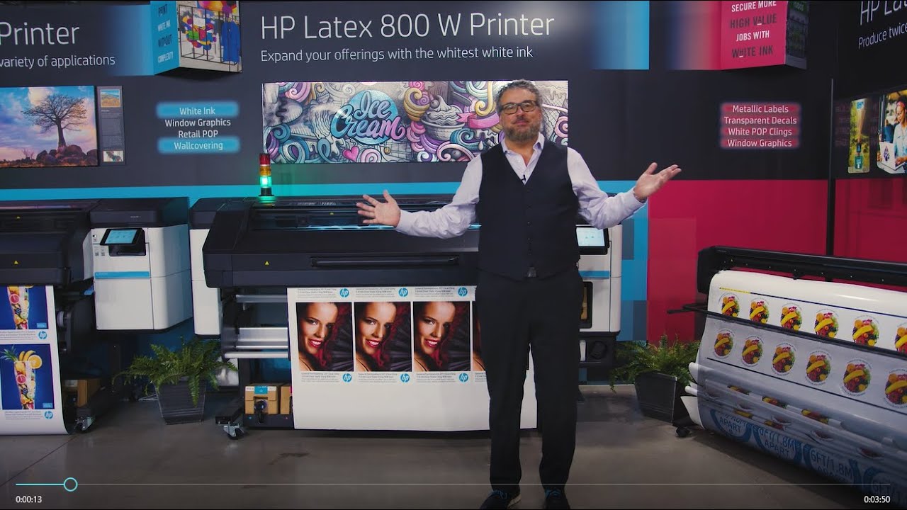 HP Latex 700 W & 800 W Printer Series with White Ink featuring GF 207 ...