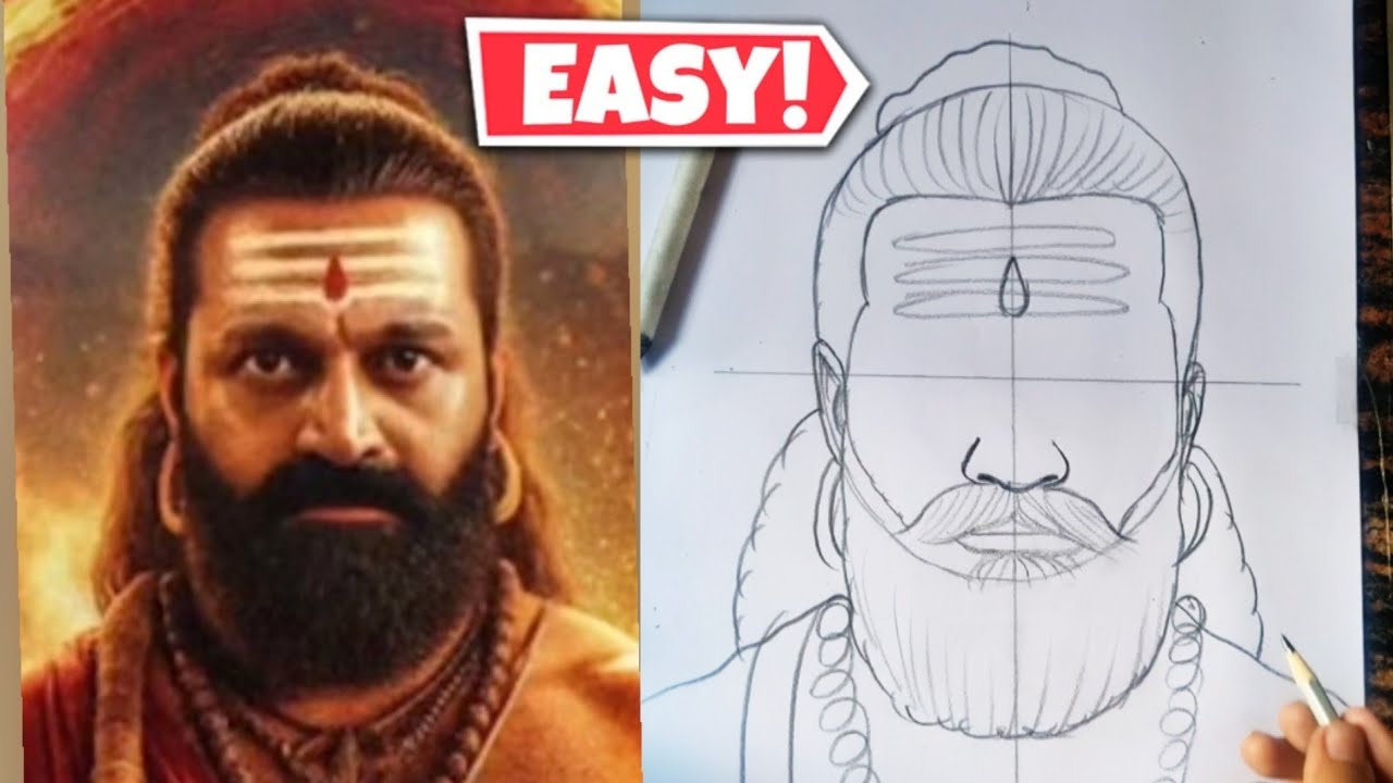 Kantara Rishab Shetty Drawing | Kantara Chapter 1 Rishab Shetty Drawing ...