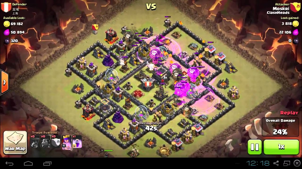 [Clashheads] Moskri, penta LaLoon on maxed th9 - YouTube