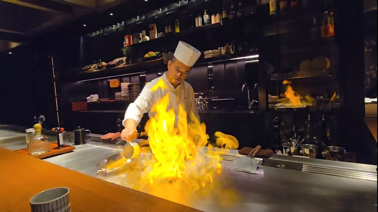 Teppanroom of Kaetsu at Grand Hyatt Hong Kong 君悅酒店鹿悅日本餐廳鐵板燒料理 - YouTube