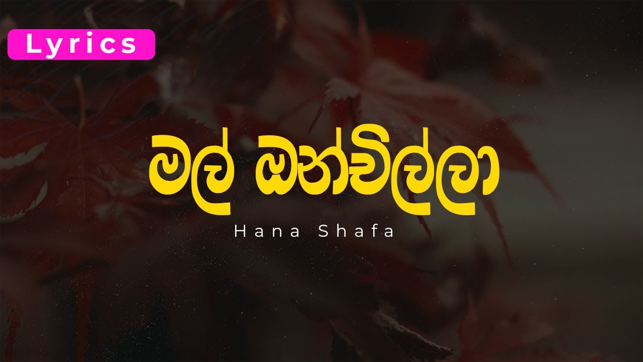 Mal Onchilla (මල් ඔන්චිල්ලා) - Hana Shafa Lyrics Video - YouTube