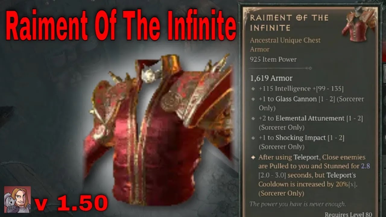 Diablo IV Unique Items - Raiment Of The Infinite (Sorc Armor)[v1.5.0 ...