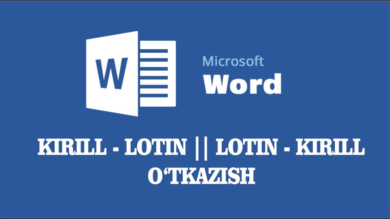 Kirill lotin yoki lotin kirill - YouTube
