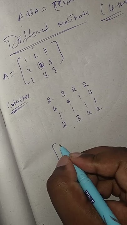 Method 1 to find Adjoint matrix - YouTube