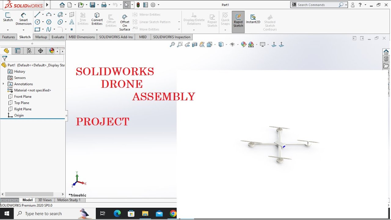 #solidworks #assembly Drone Design Assembly in SolidWorks (Project ...