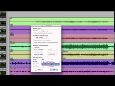 Working with Pro Tools - AAF file export from Pro Tools - YouTube