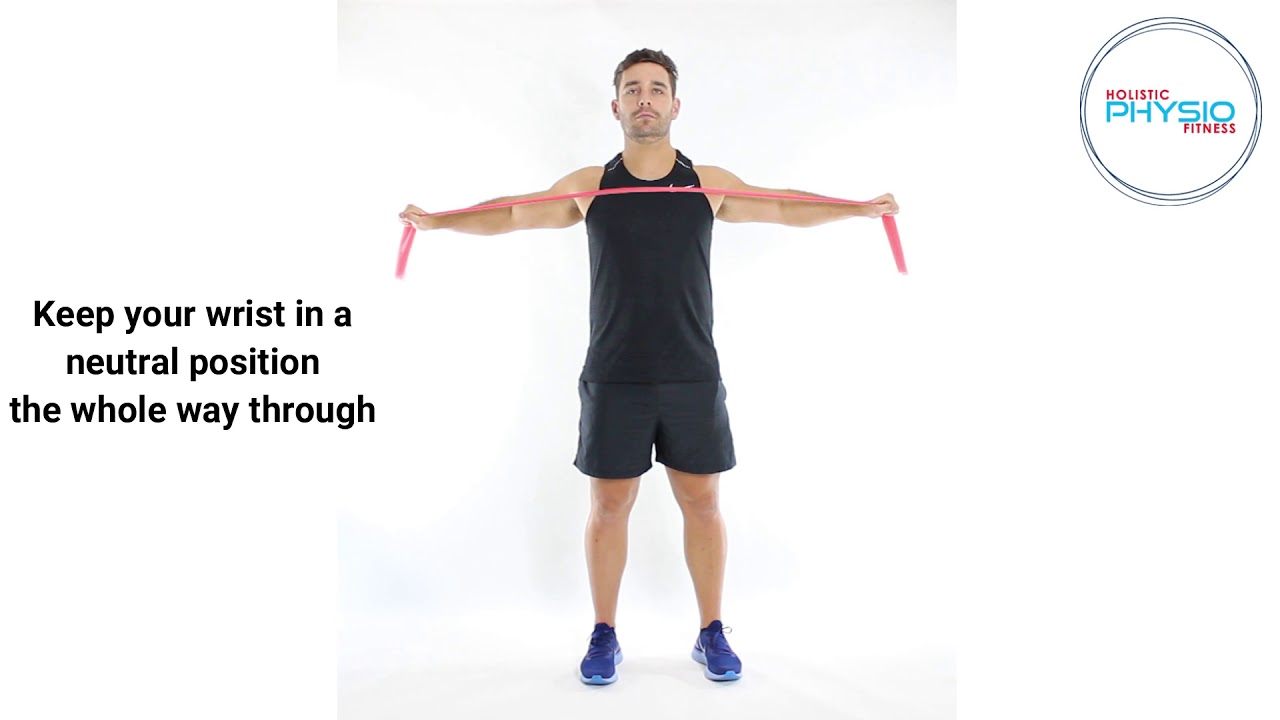 Pull aparts (theraband) - YouTube