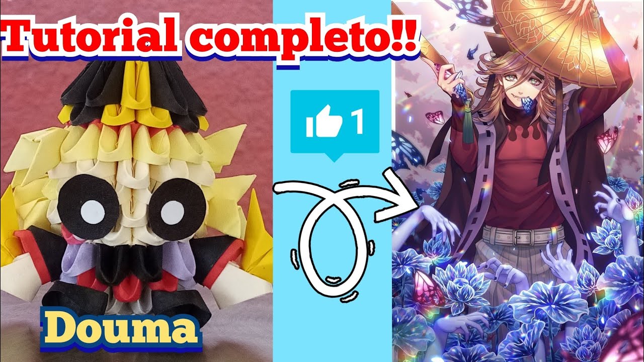 ️como hacer a douma de origami ️ tutorial de origami 3d | Kimetsu no ...