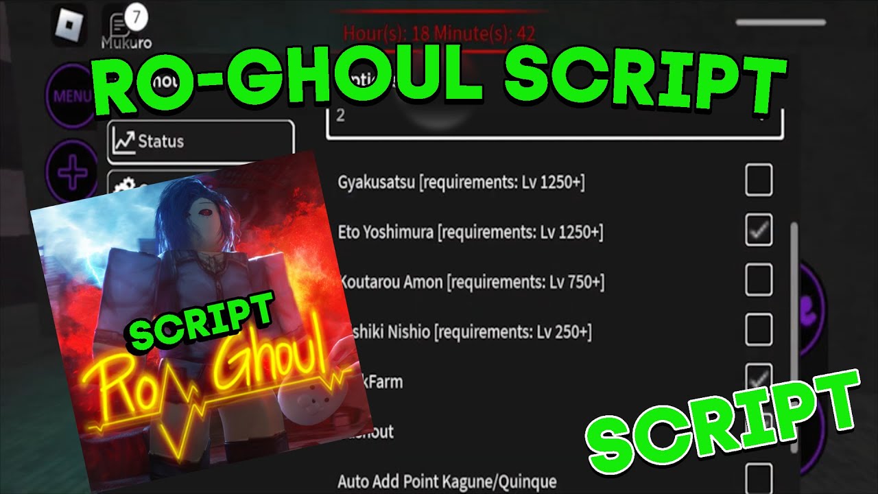 [NEW] Ro-Ghoul Script Hack GUI | Auto Farm, Auto Train, Insta Kill, Inf RC, Rep Farm & More ...