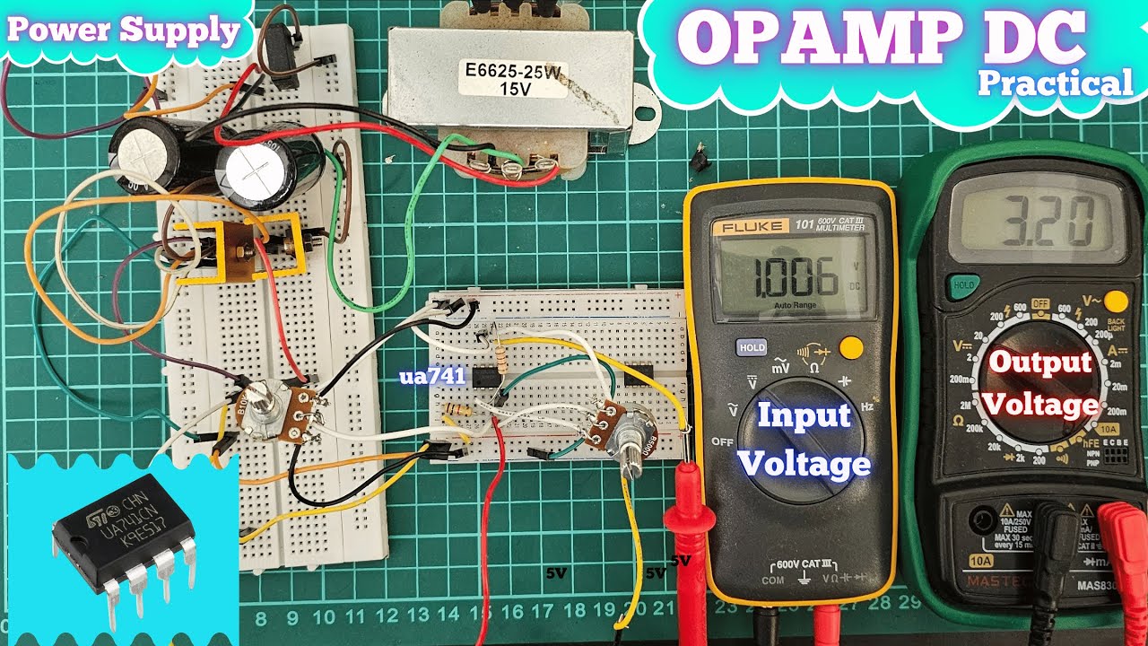 To Study OPAMP: Inverting Amplifier, Non-Inverting Amplifier Practical ...