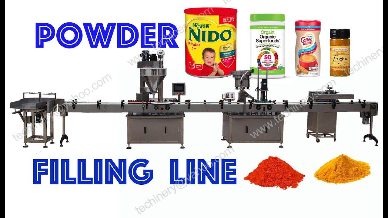 powder filling capping labeling line Techinery® powder filler capper ...