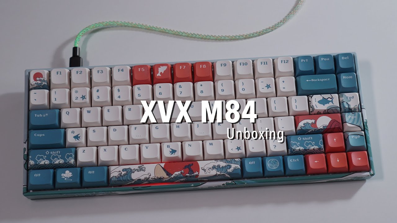 XVX M84 (MK84) Mechanical Keyboard Unboxing - Coral Sea Theme - YouTube