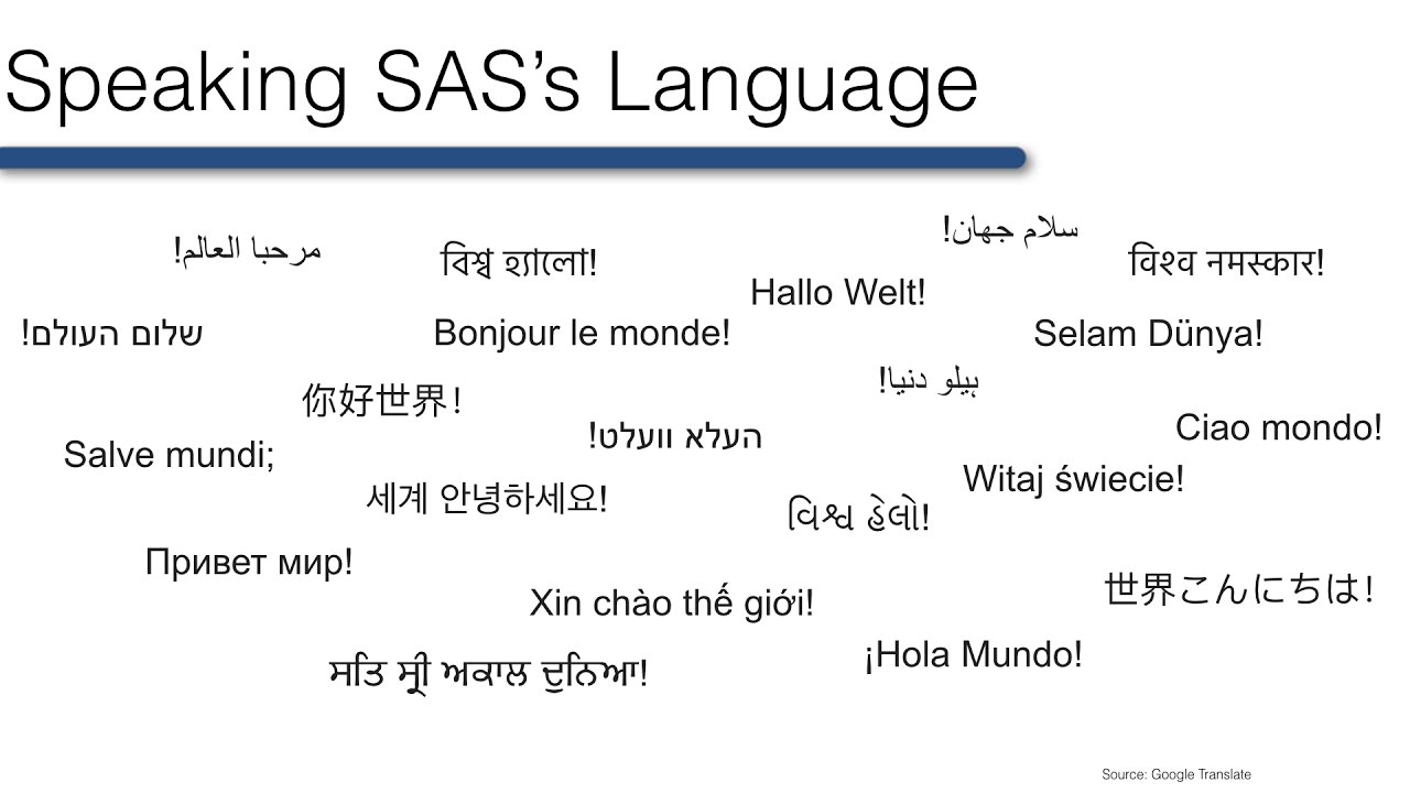 Speaking SASs Language - YouTube