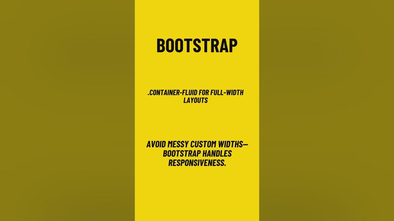 Bootstrap Container-fluid for using full width layouts #bootstrap #programminghacks - YouTube