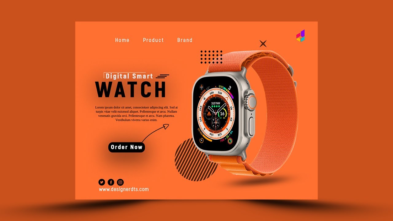 Professional Web Banner Design Adobe Photoshop Tutorial 02. How to ...