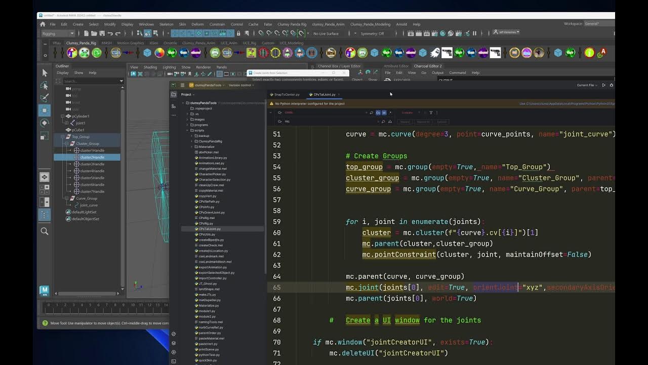 Dynamic Joints placement in Maya using python - YouTube