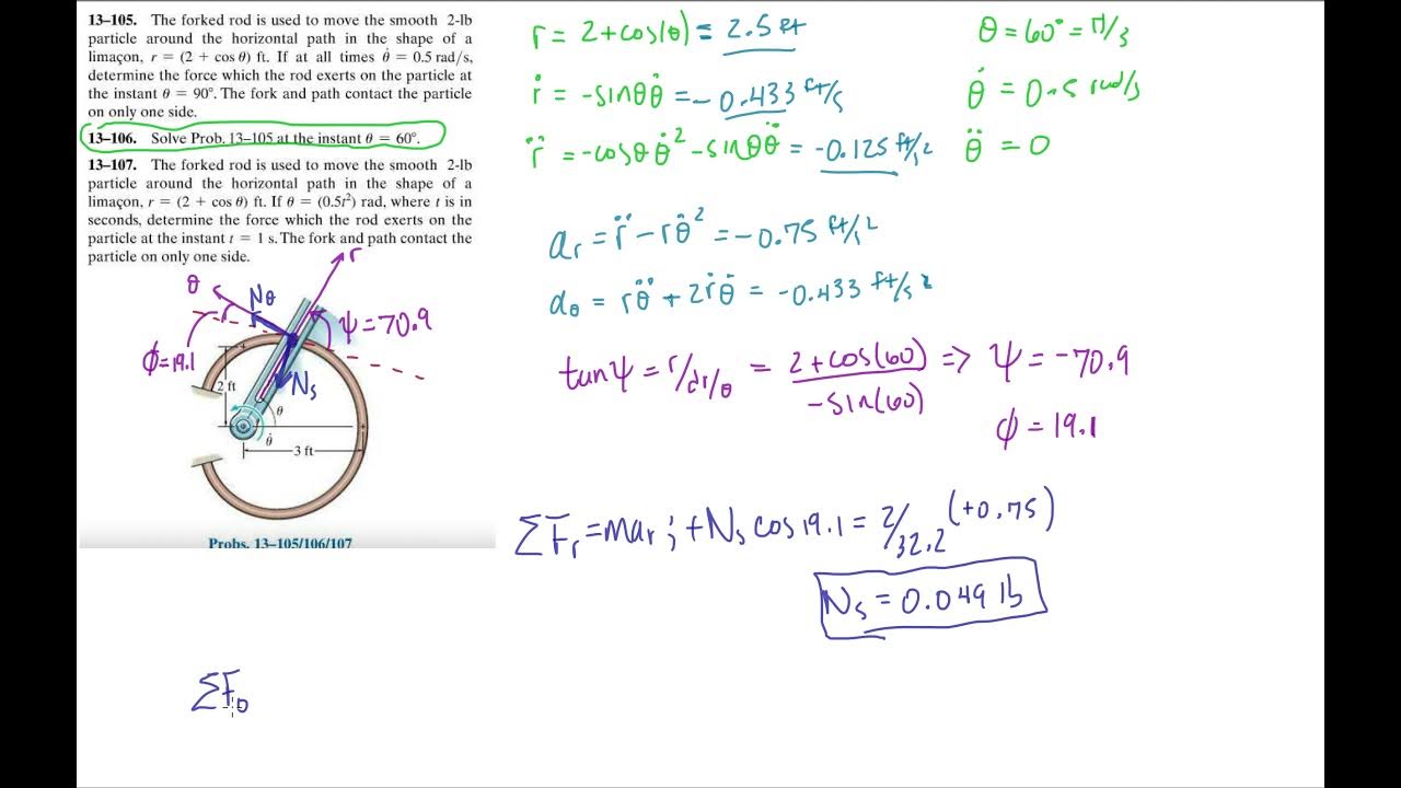 Problem 13-106 Dynamics Hibbeler 13th (Chapter 13) Engineering Dynamics - YouTube