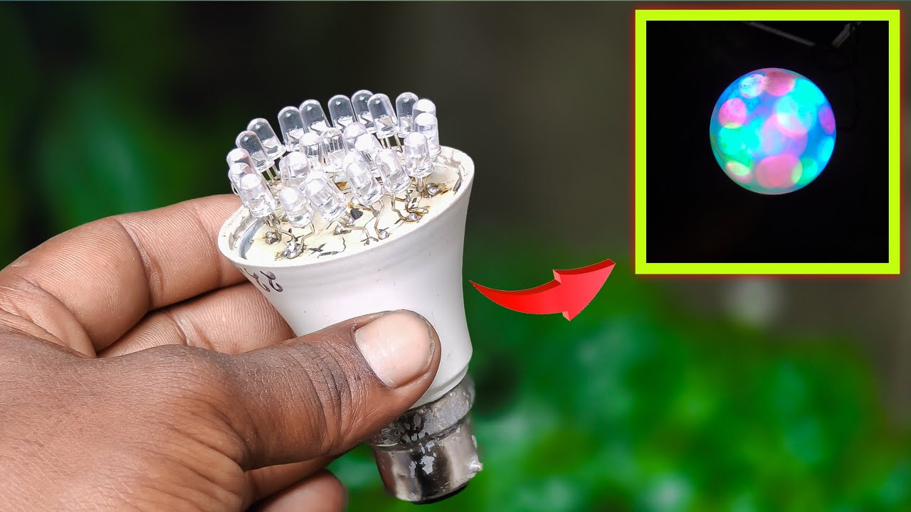 How to make powerfull RGB Light at home using old LED Bulb | Decoration ...