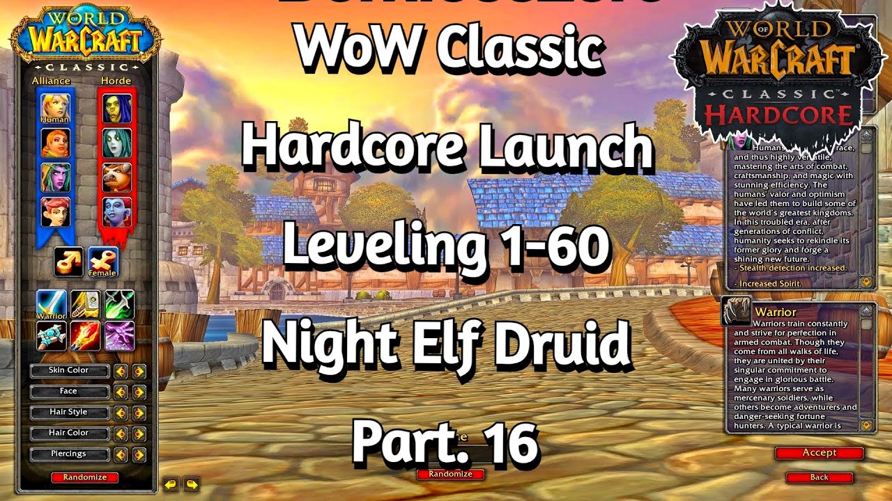 WoW Classic HC Launch - Level 55+ HC Speedrun 1-60 - Night Elf Druid ...