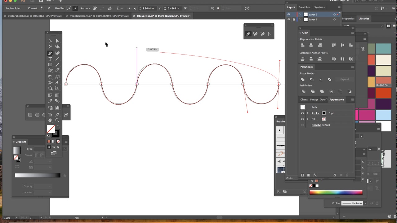 Curved Lines and Shapes with the Pen Tool - YouTube