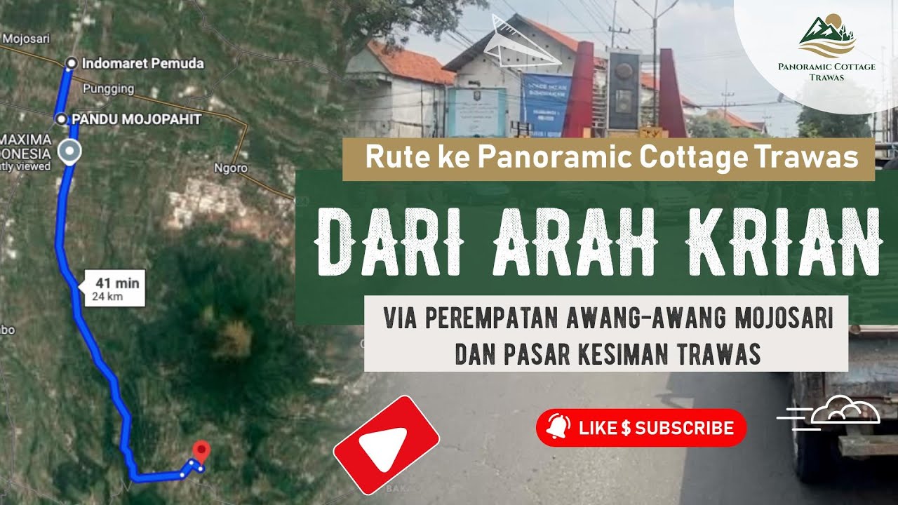[DARI ARAH KRIAN] Rute ke Panoramic Cottage Trawas via perempatan Awang ...