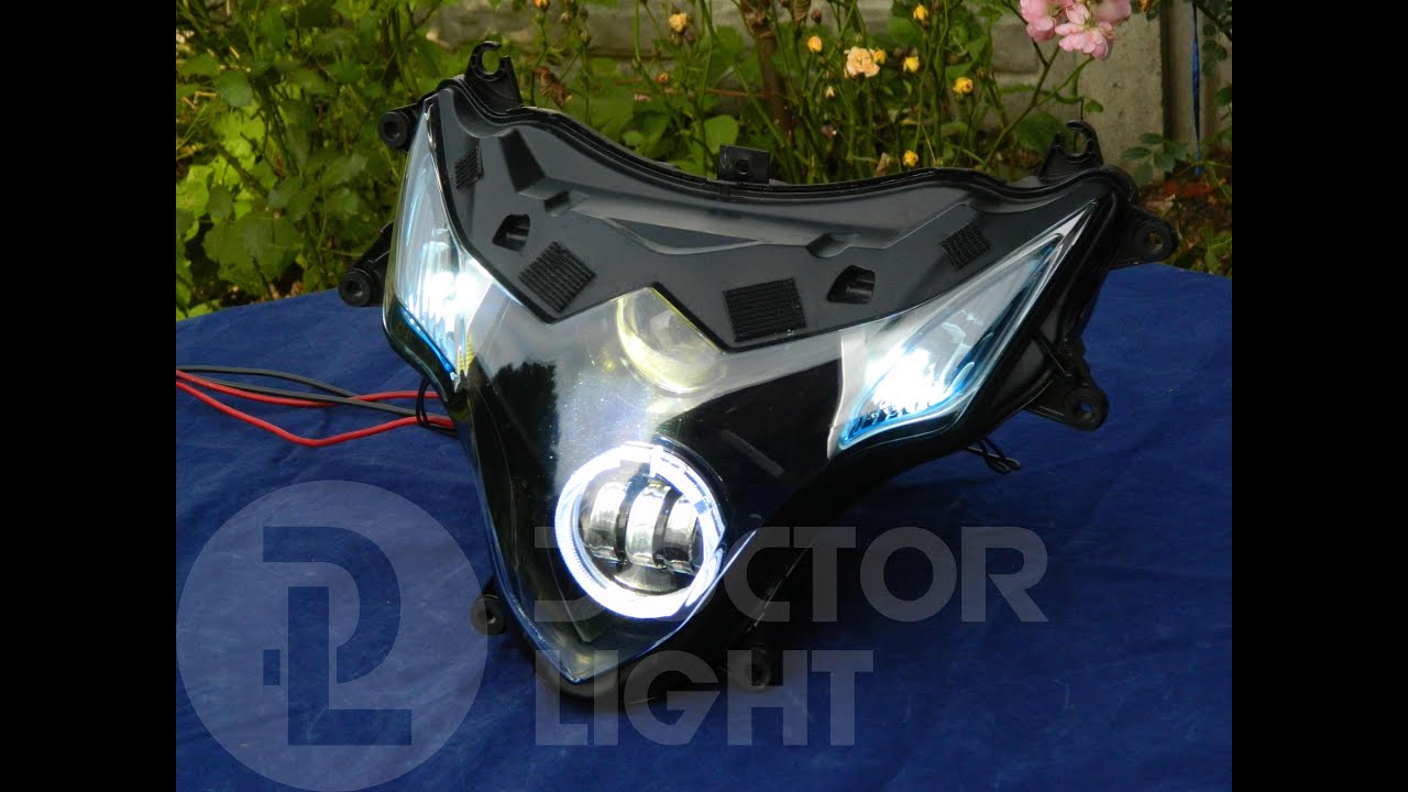 Suzuki GSXR 1000 Reflektor FULL LED dzienne + Bi-LED + ring (DOCTOR ...