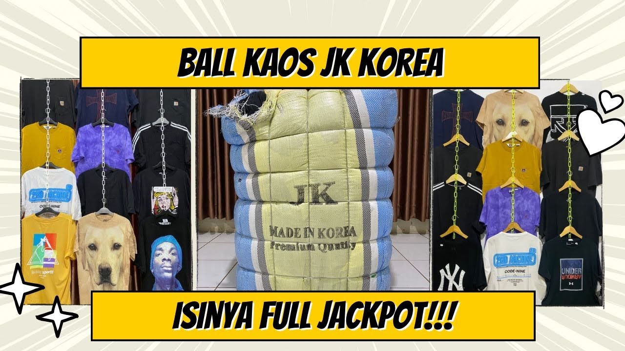 FULL JACKPOT!!! Bongkar Ball Kaos Oblong Pendek Cowok Kode Ball JK Korea - YouTube