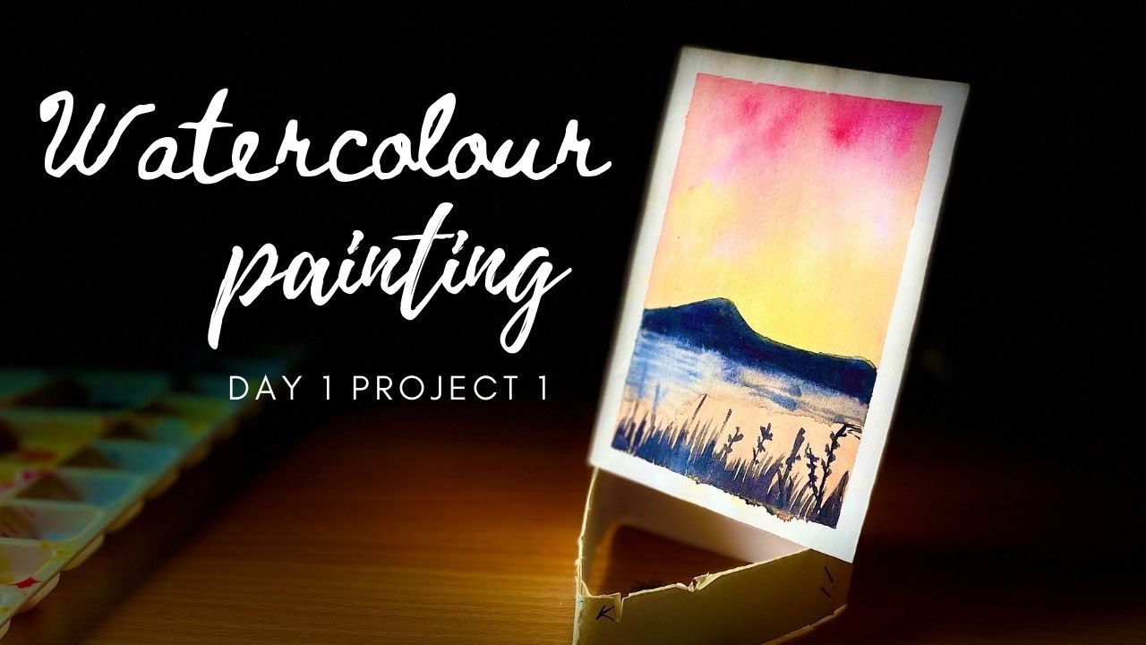 How to Watercolor on buff cartridge paper || Landscape Painting || Day ...