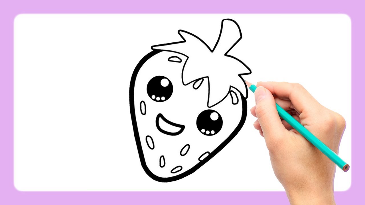 How to Draw a Cute Kawaii Strawberry - Step by Step - YouTube