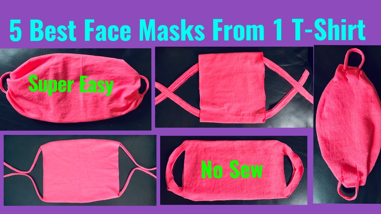 37 ) Simple Face Masks From T-shirt- No Sew Easy DIY Face Masks- Khẩu ...