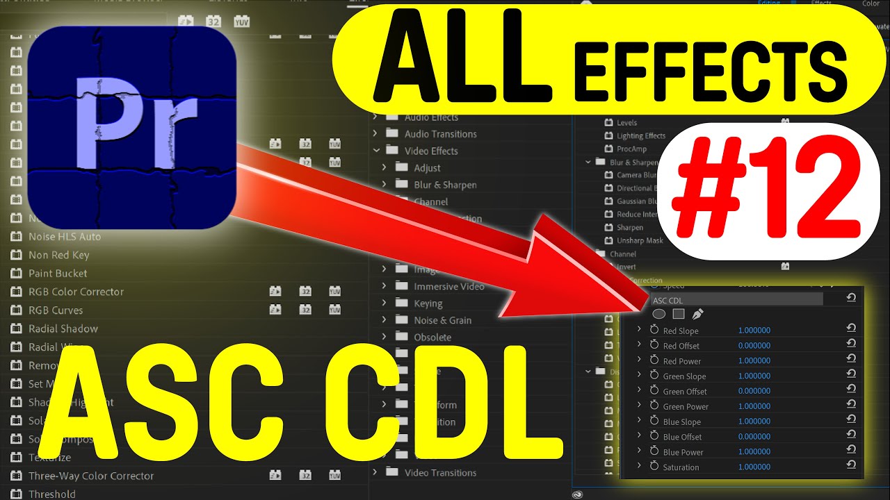 ASC CDL (Color Correction) ALL-Every Effect in Adobe Premiere Pro 2023 ...