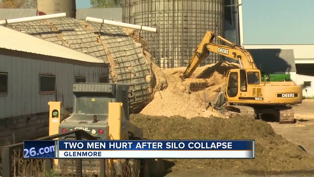2 hurt when silo collapses at Brown County farm - YouTube