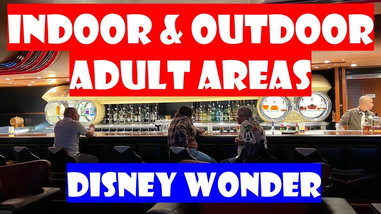 DISNEY WONDER Adult Areas - Walking Around Azure, Cadillac Lounge ...