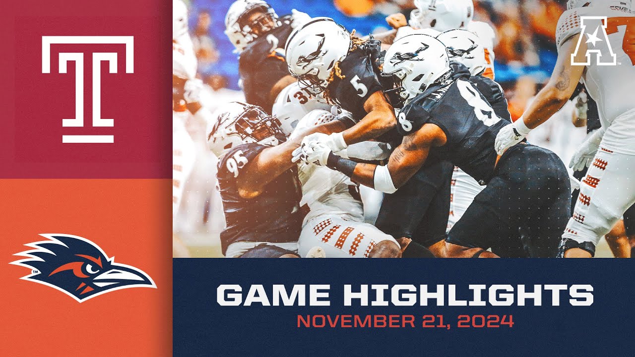 Game Highlights: Temple vs UTSA Football Highlights (Nov. 22, 2024 ...