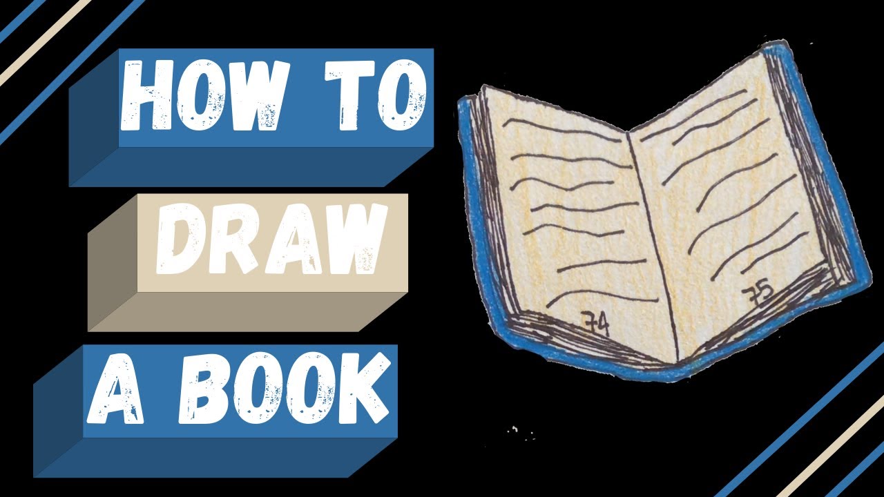 How to draw a book emoji (art for kids) - YouTube