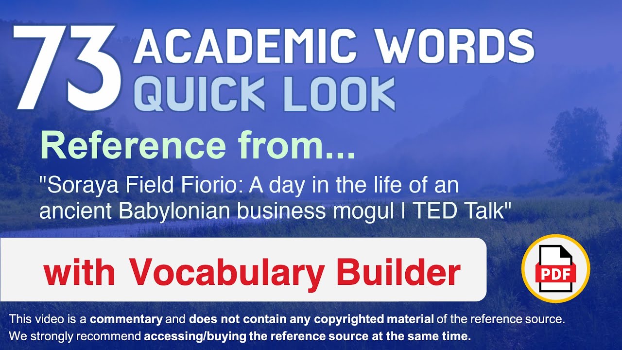 73 Academic Words Quick Look Ref from "A day in the life ...