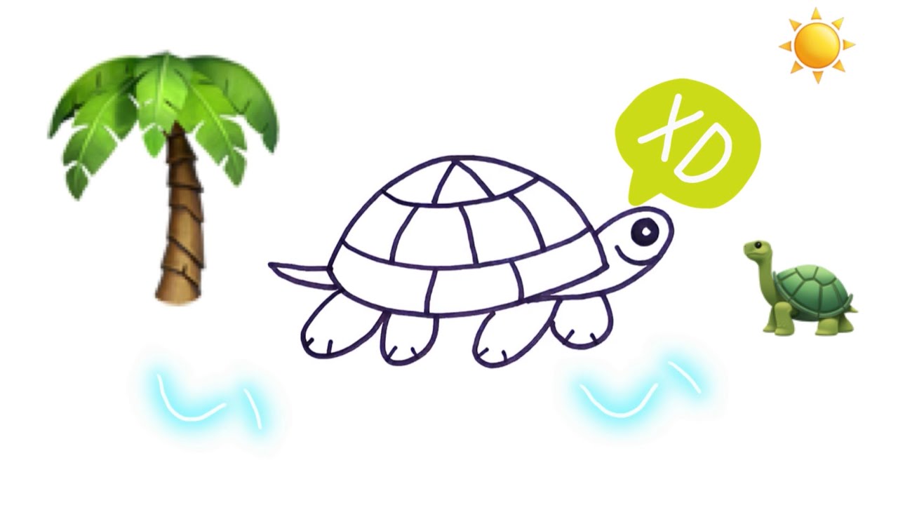 Cómo dibujar una TORTUGA 🐢, muy FÁCIL. | How to draw a turtle, very ...