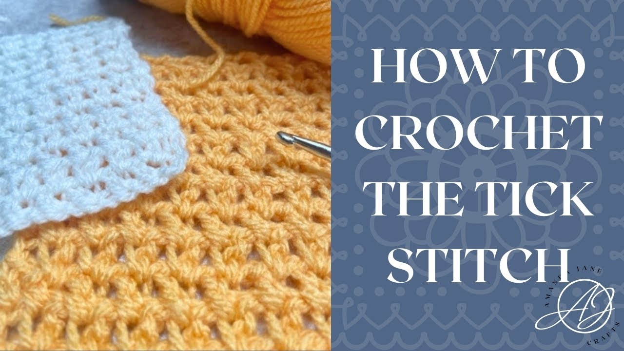 Easy One Row Repeat Crochet Stitch - the Tick Stitch uses Extended ...