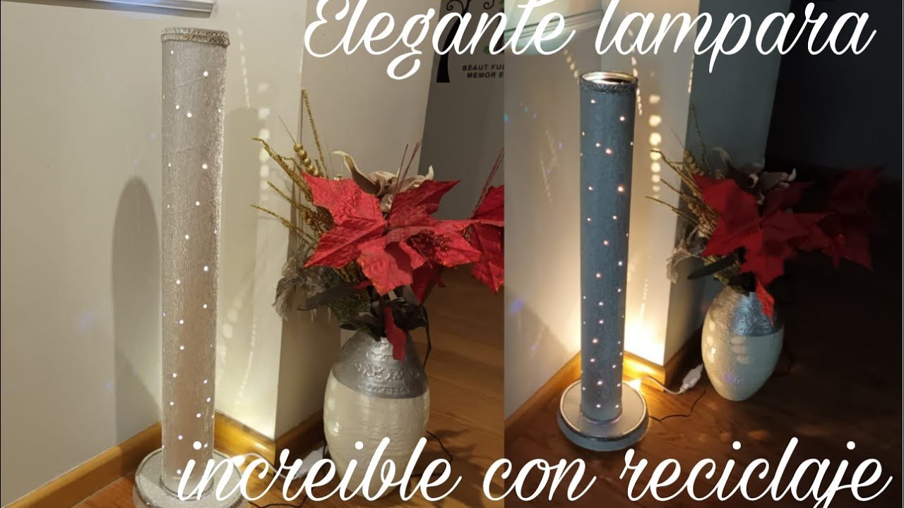 DIY ELEGANTE LAMPARA,CON TUBO DE CARTÓN,EL LUJO NO TIENE POR QUE SER ...