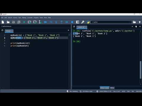 Python 32: Lists vs sets - YouTube