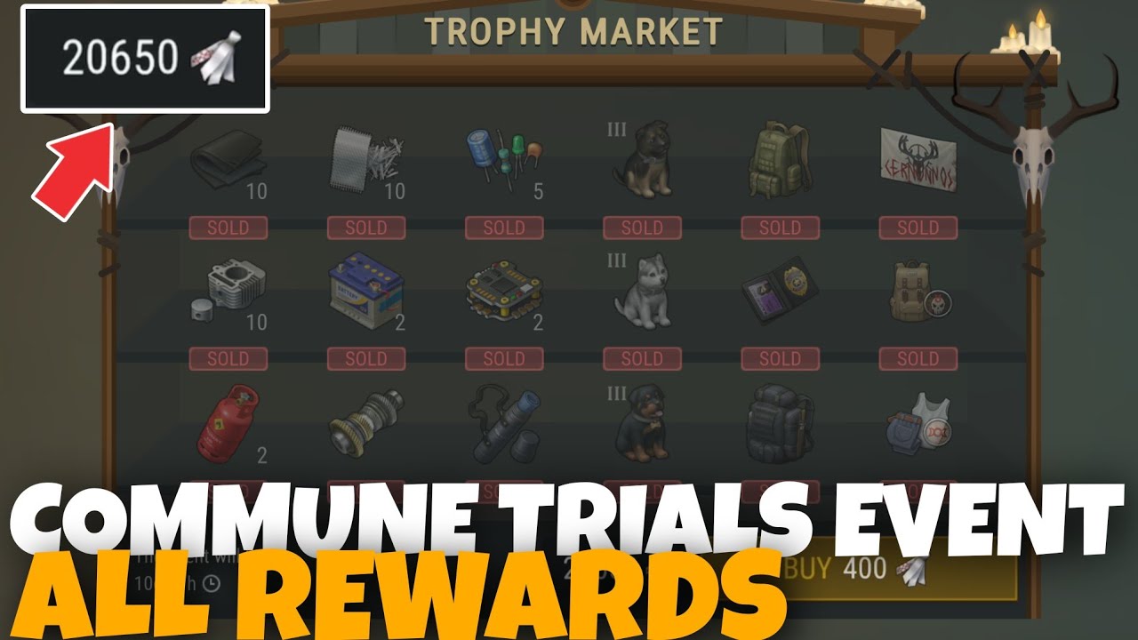 THIS IS ALL REWARDS YOU CAN GET FROM COMMUNE TRIALS EVENT IN LDOE ...