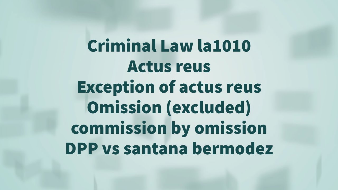 Santa-Bermudez v DPP 2004 - YouTube