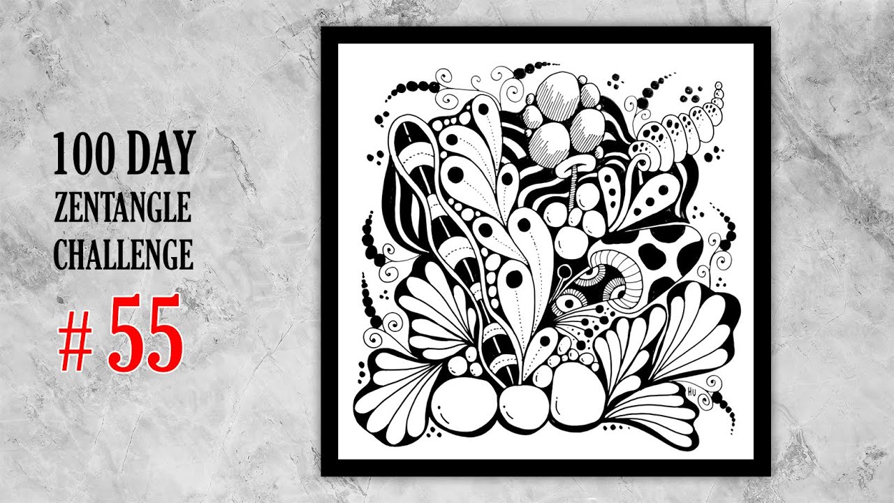 55 # 100 days of tangling | zentangle 100 day challenge | zentangle ...